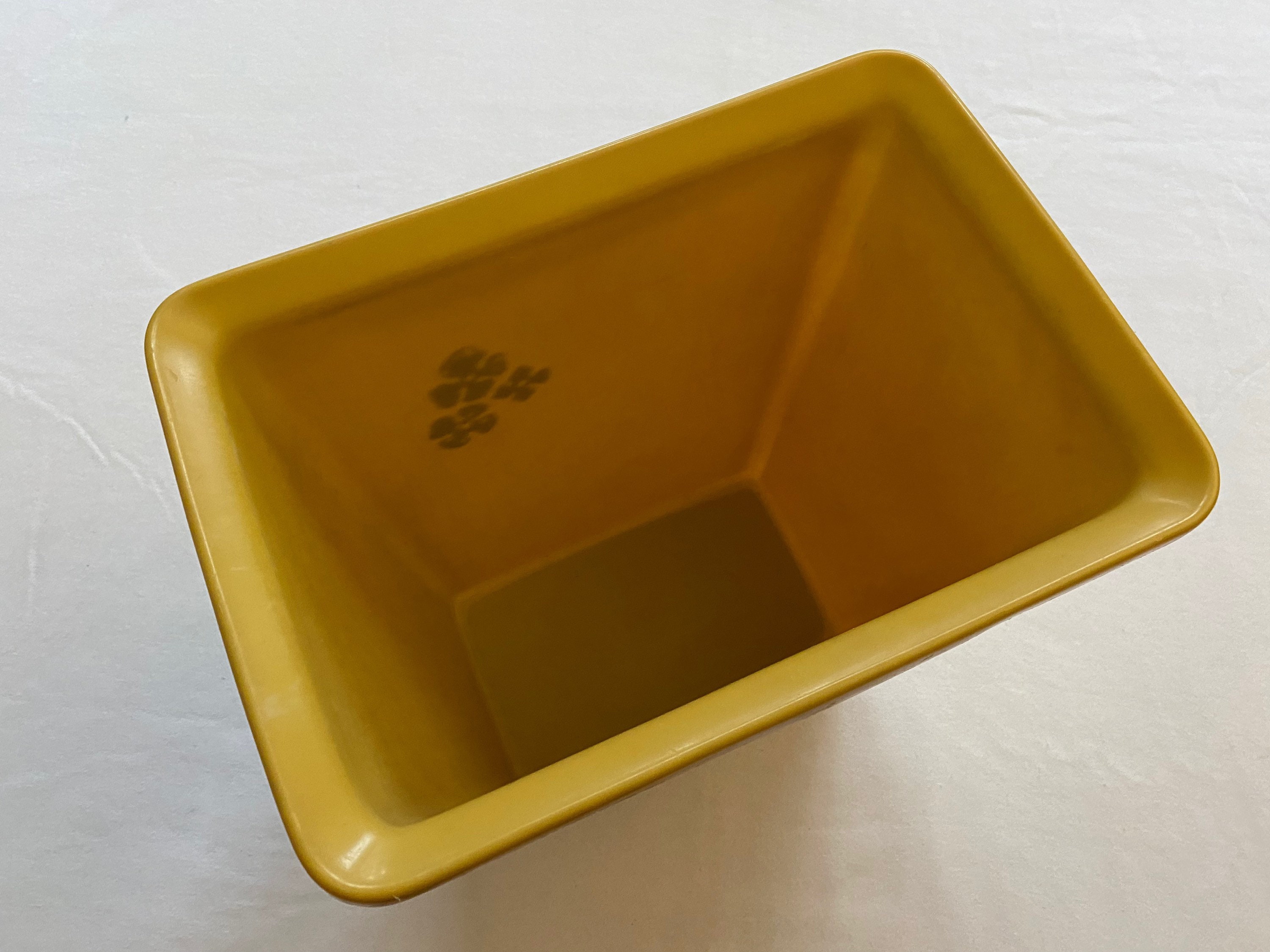1970s Rubbermaid Garbage Can Plastic Yellow Gold Flower Collectible - Etsy