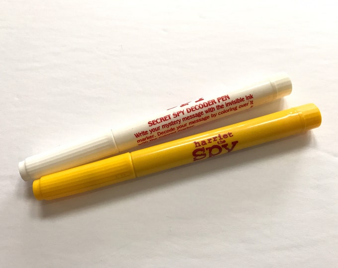 1996 Harriet the Spy Invisible Ink Secret Decoder Pens Markers Movie ...