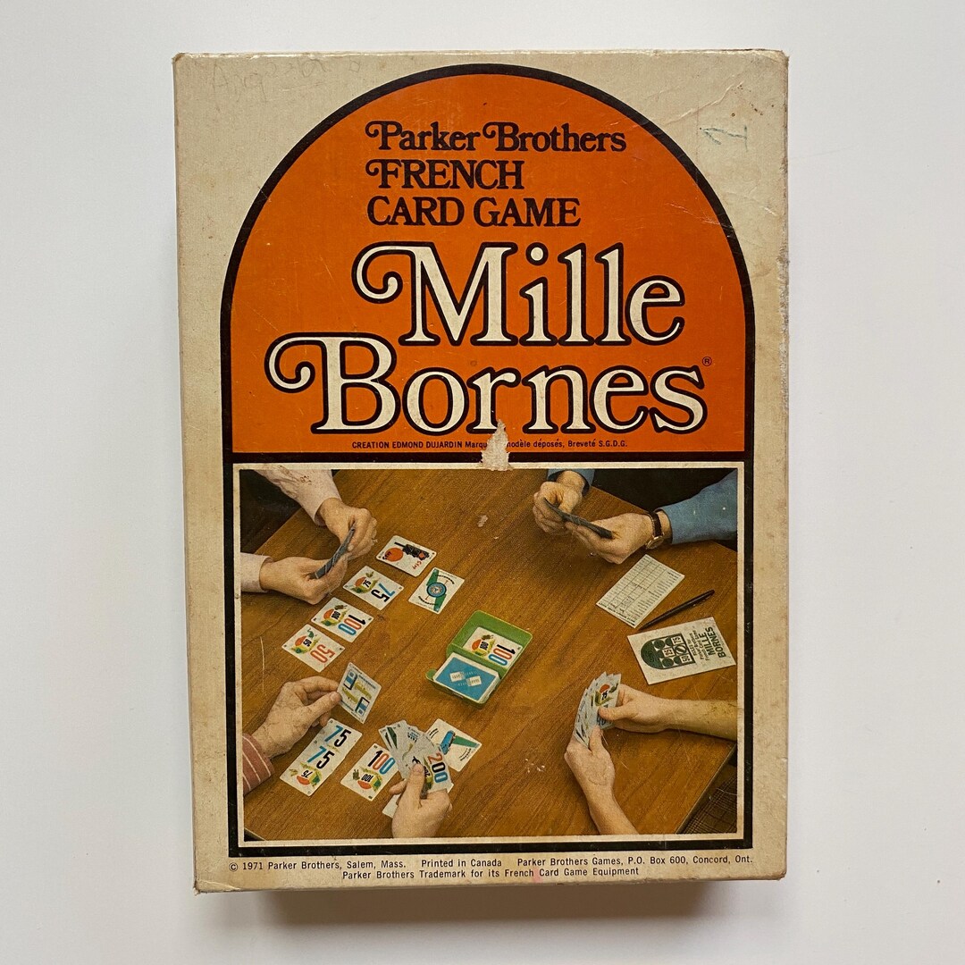1971 Mille Bornes French Auto Race Card Game 70s Hasbro Family Game ...