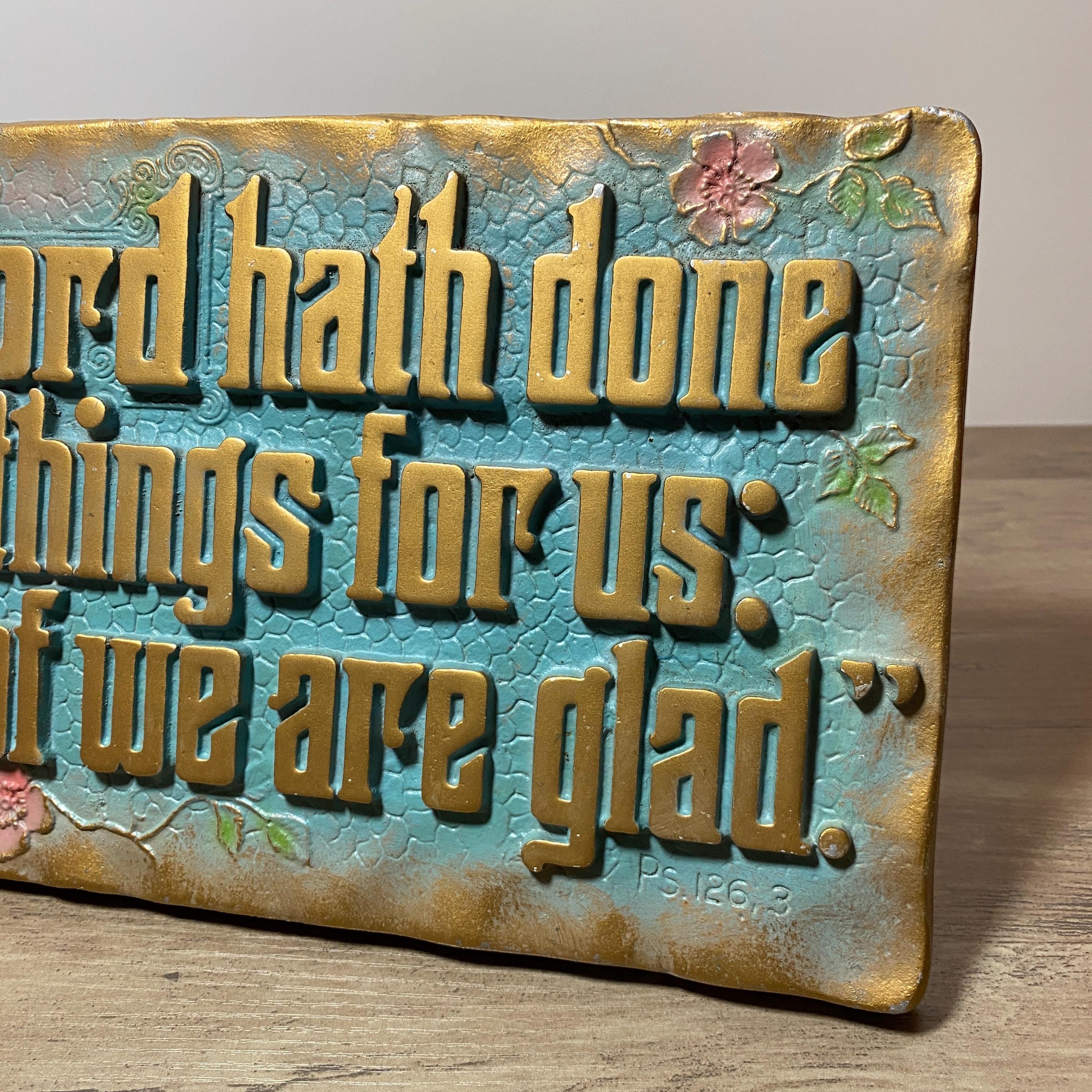 1920s A.E. Mitchell Bible Quote Wall Plaque Metal Alloy Los Angeles ...