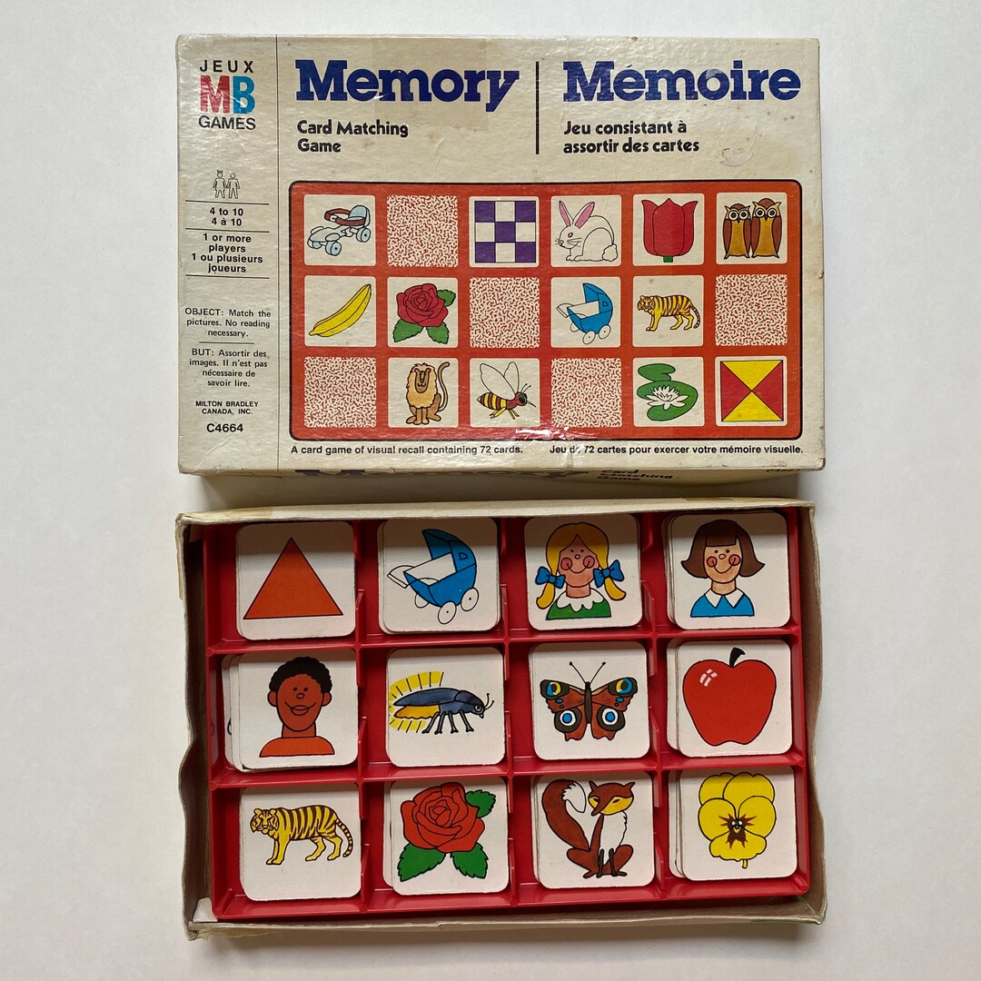 Vintage Memory Card Matching Game Night Family Game Match the Pictures ...