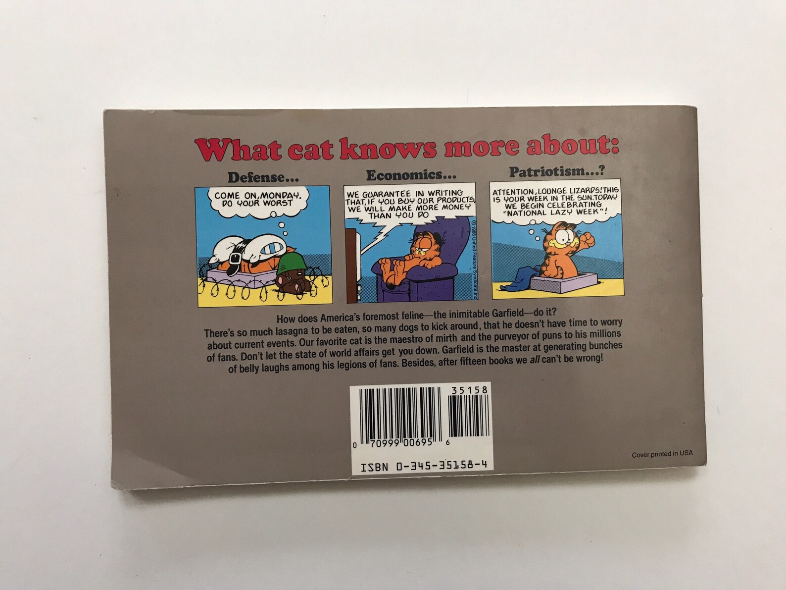 1980s Garfield World Wide Comic Strip Book - Etsy