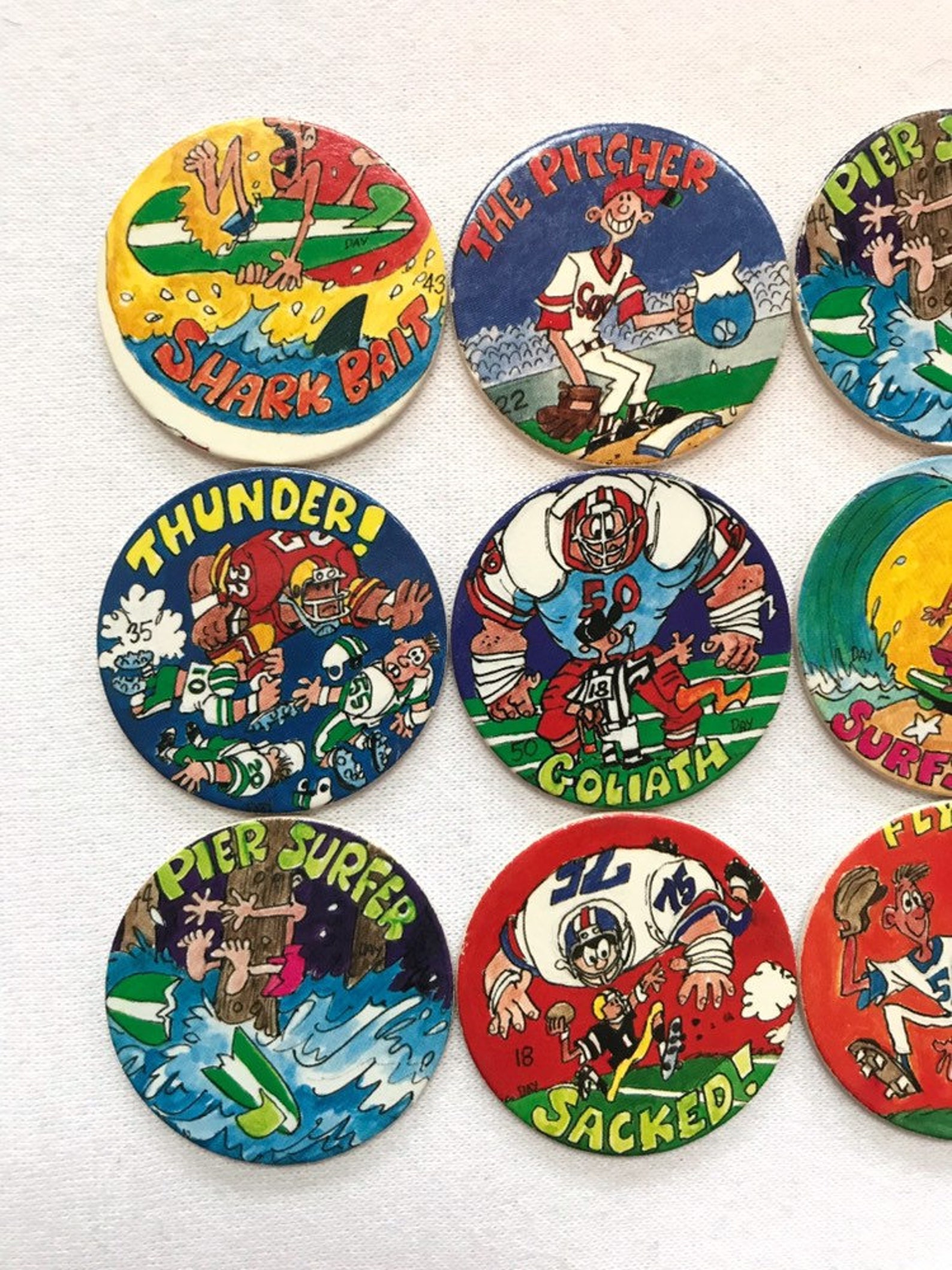 Collection of Funny Sports Milkcaps 1990s Pogs Game Pieces 90s | Etsy