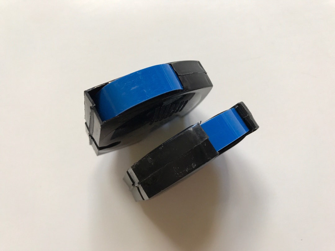 Vintage Dymo Label Maker Embossing Tape in Shiny Blue 2 Rolls Retro 70s ...