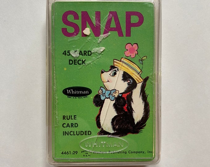 1970s Whitman SNAP Playing Cards Kids Game COMPLETE Paper Ephemera Cute ...