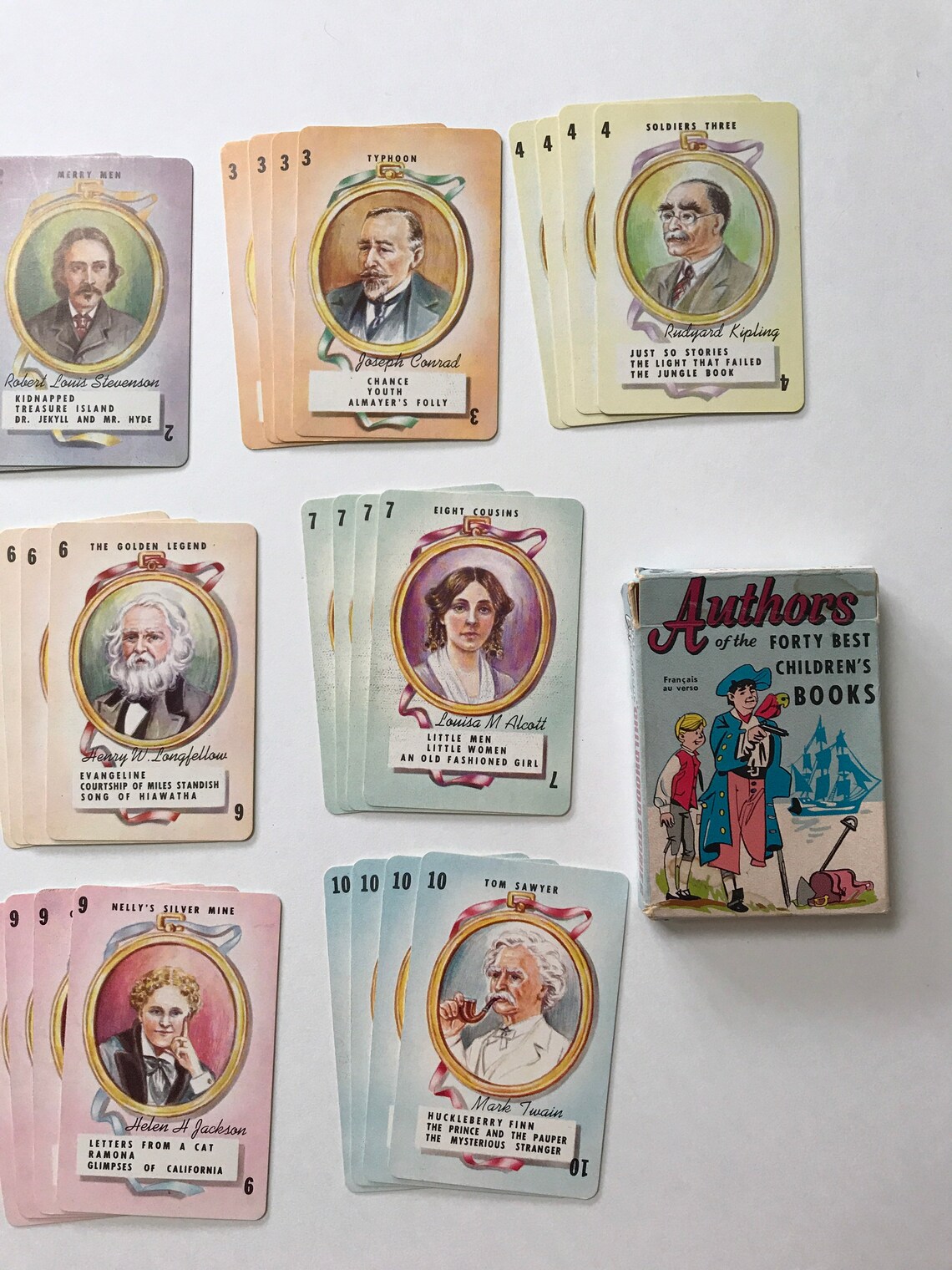 Authors Playing Cards Set Kids RARE Game Paper Ephemera - Etsy