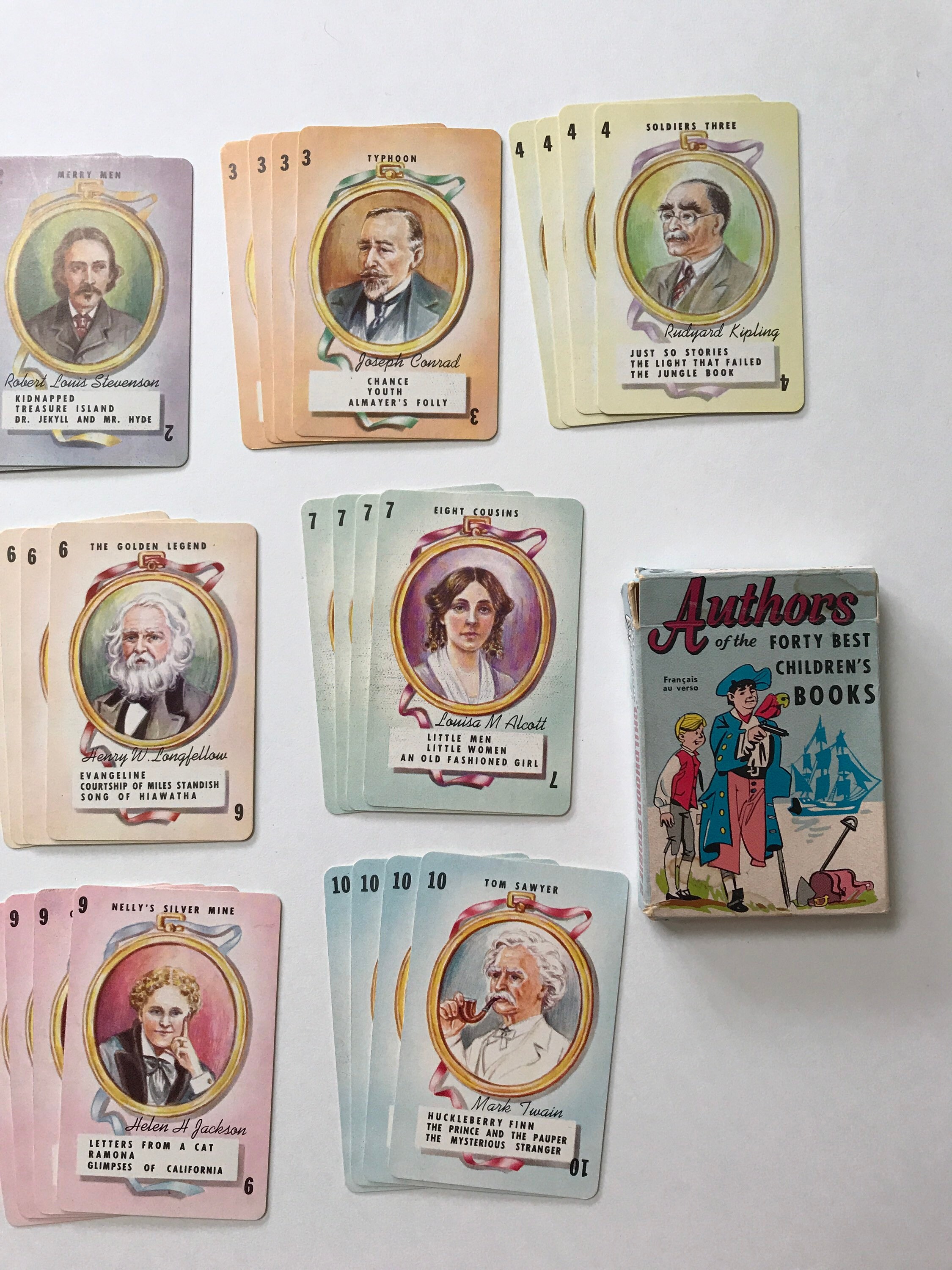 Authors Playing Cards Set Kids RARE Game Paper Ephemera | Etsy