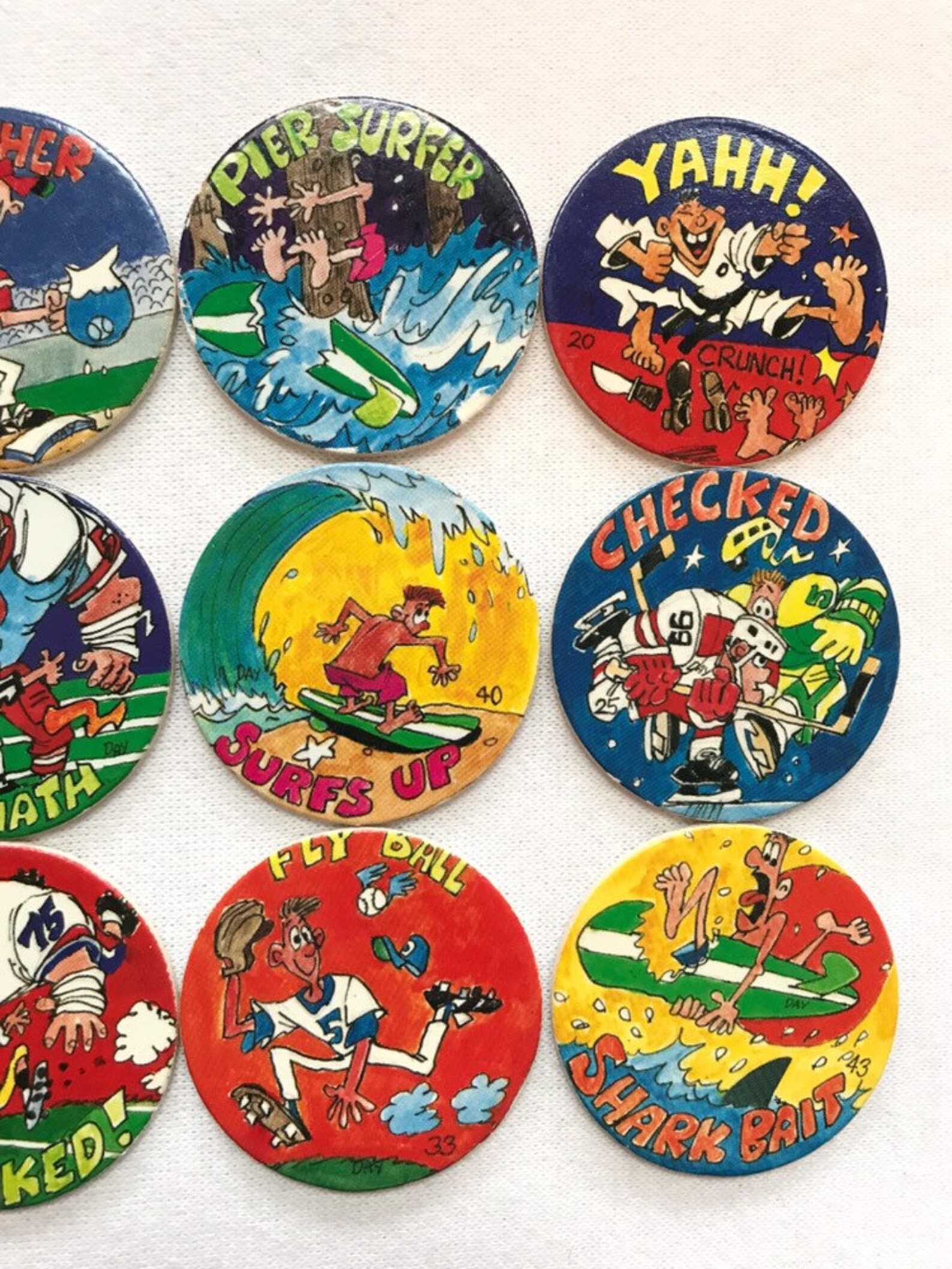 Collection of Funny Sports Milkcaps 1990s Pogs Game Pieces 90s | Etsy