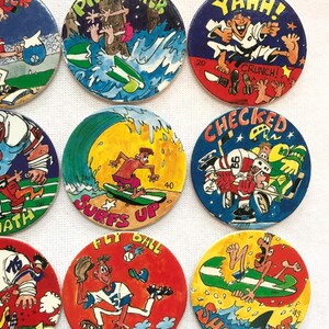 Collection of Funny Sports Milkcaps 1990s Pogs Game Pieces 90s Kids ...