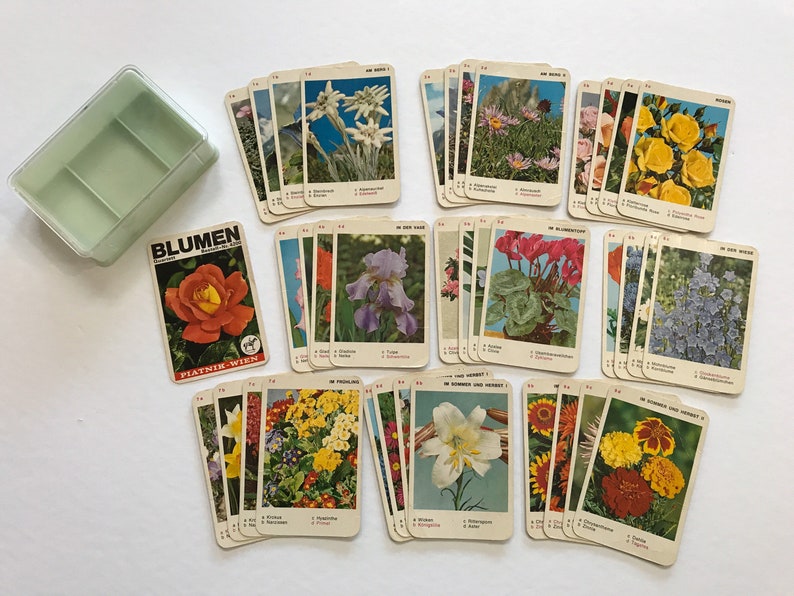 Vintage Flower Identification Cards Blumen Quartett Bestell Nr - Etsy