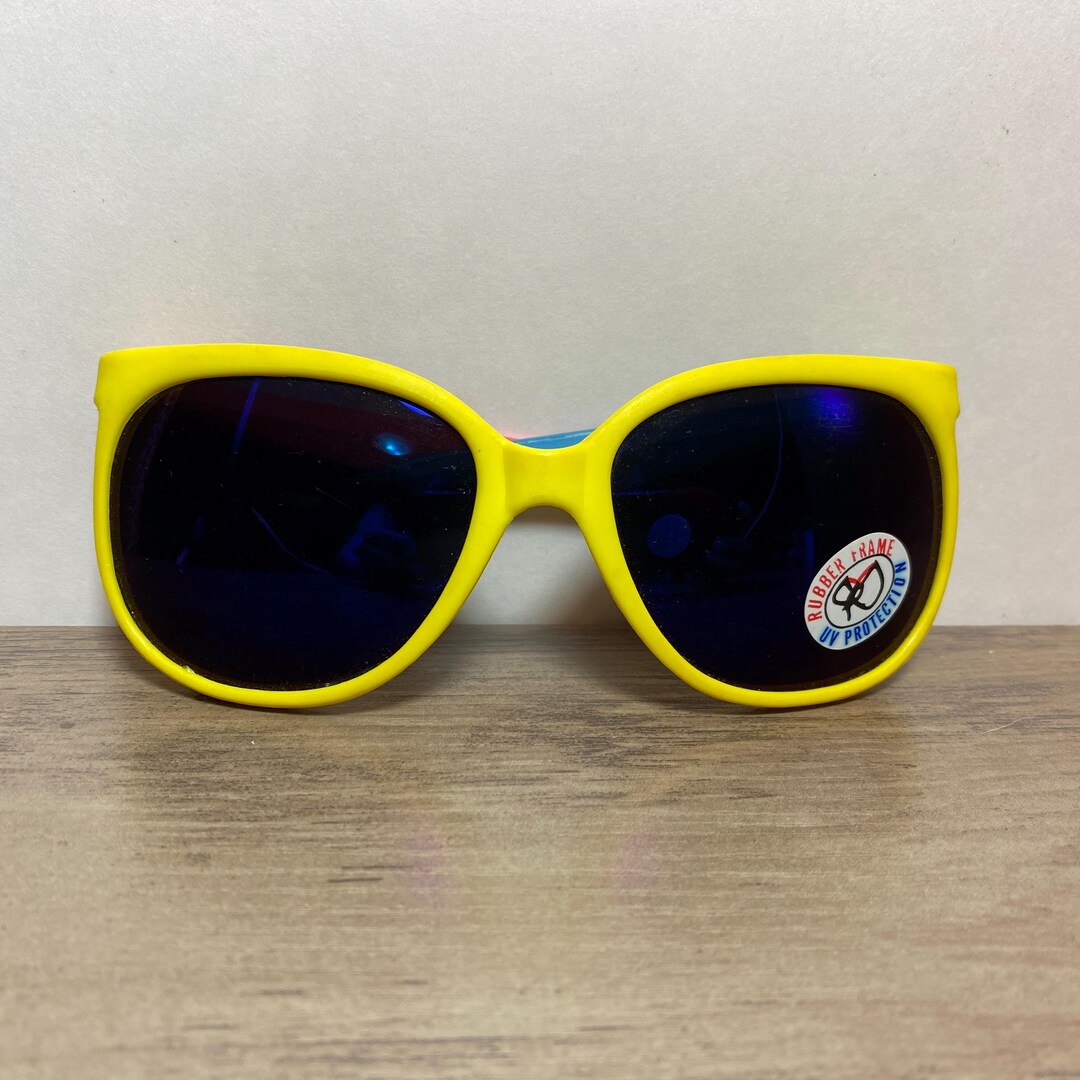 Vintage Rubber Frame Sunglasses Facade Color Block Shades Adult Size ...