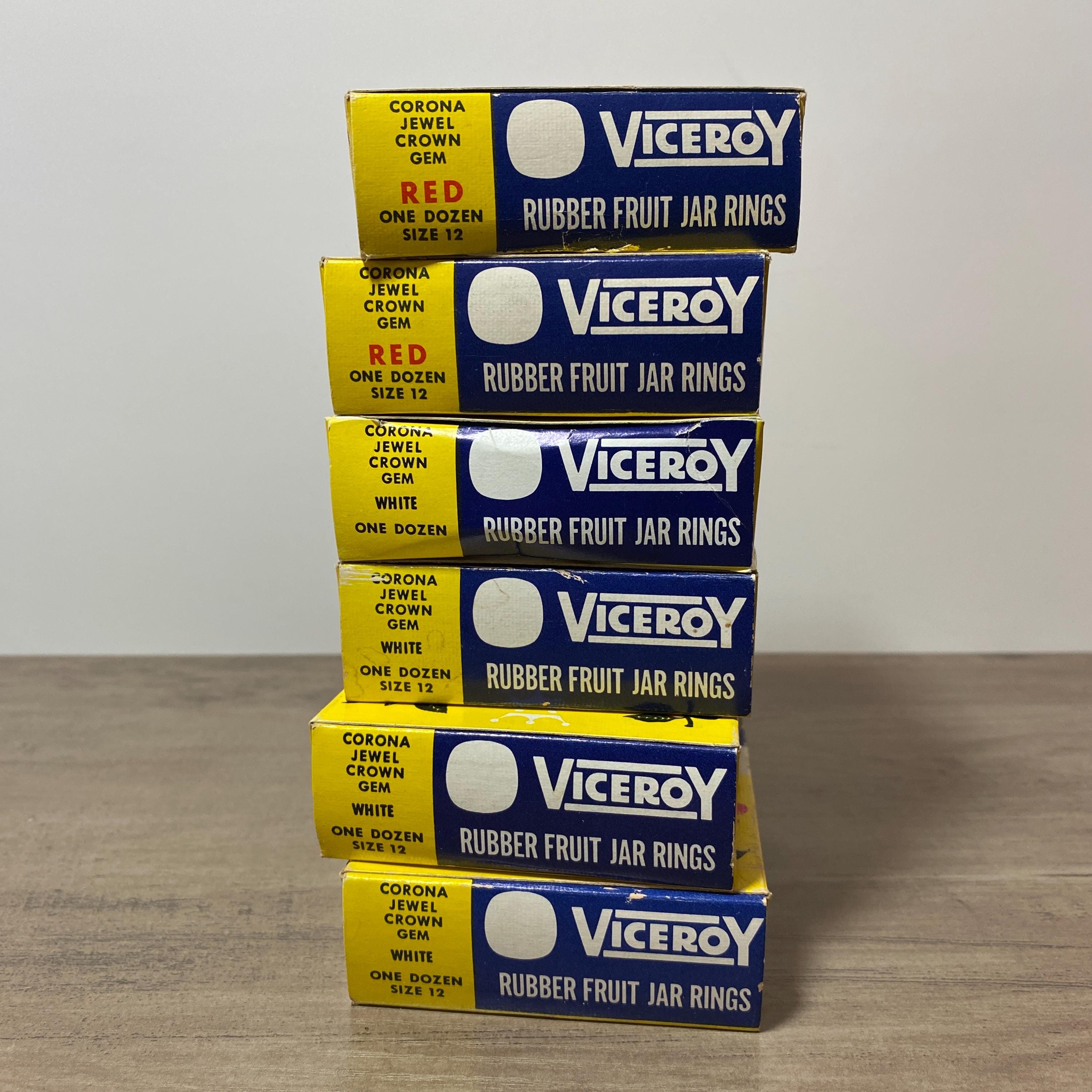 Vintage Viceroy Rubber Fruit Jar Rings Original Boxes Red and White ...