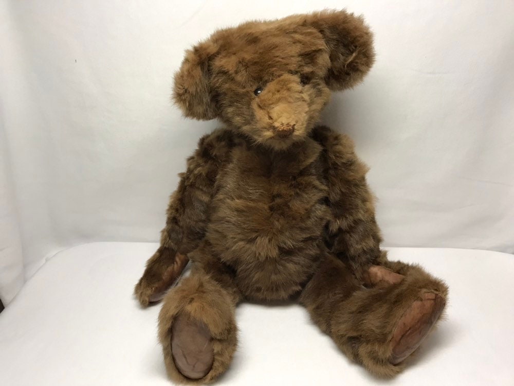 Large Real Rabbit Fur Teddy Bear Fully Jointed Soft Fluffy - Etsy Canada