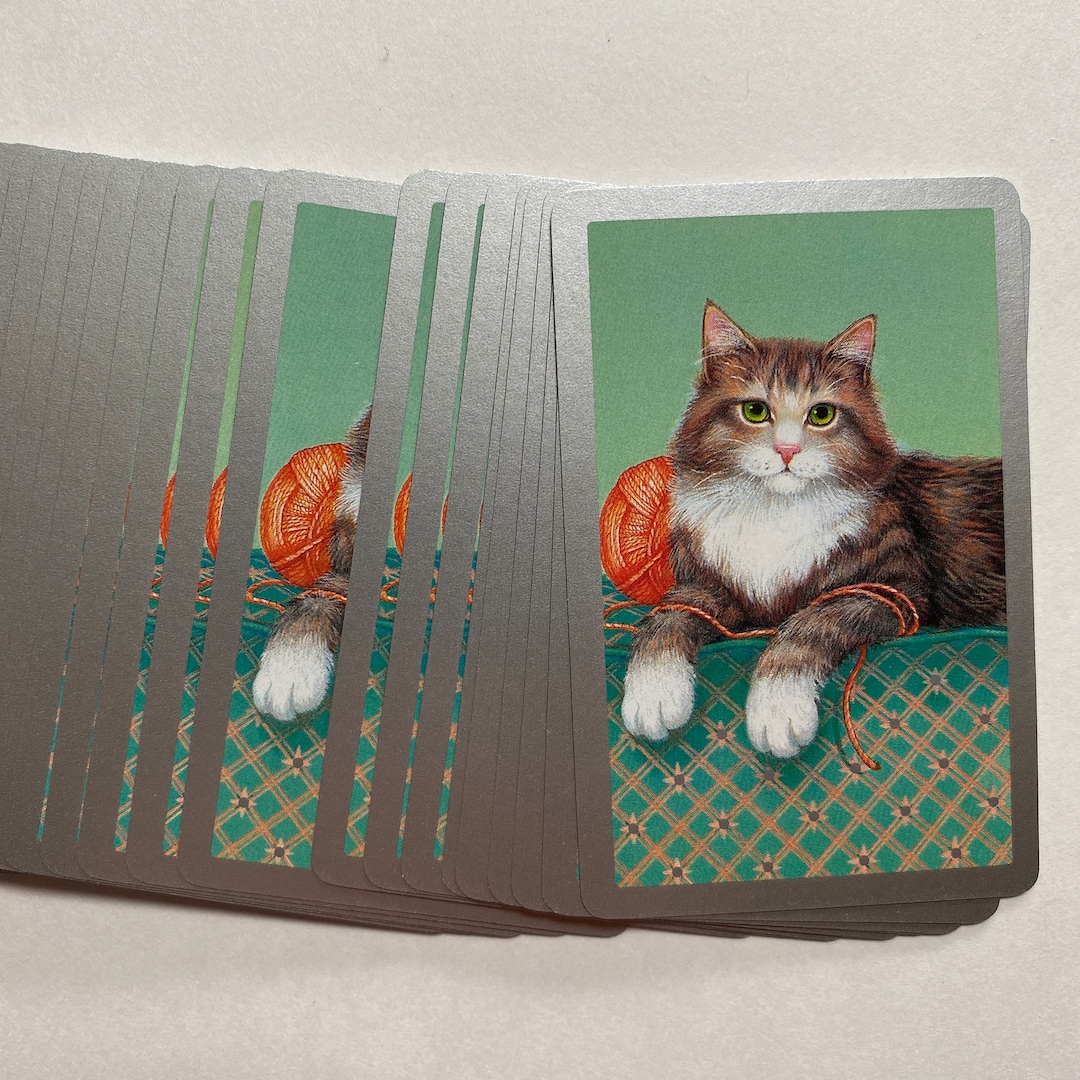 Cat Playing Cards Game Night Complete Deck Groovy Poker Rummy Old Maid ...