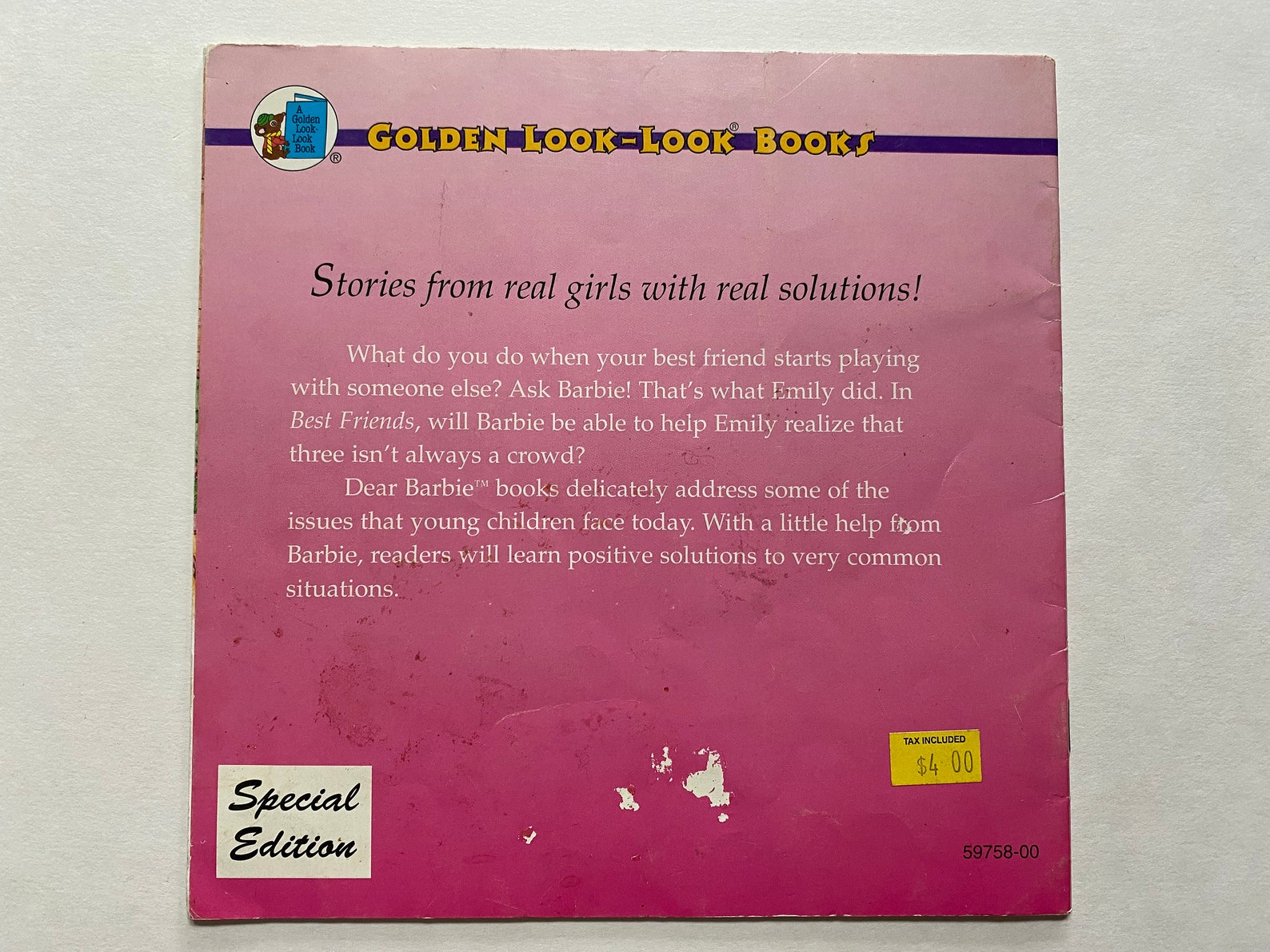 1996 Barbie Best Friends Golden Soft Cover Book Dear Barbie 90s Kids - Etsy