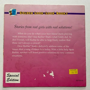 1996 Barbie Best Friends Golden Soft Cover Book Dear Barbie 90s Kids - Etsy