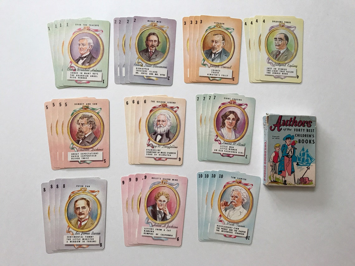Authors Playing Cards Set Kids RARE Game Paper Ephemera | Etsy