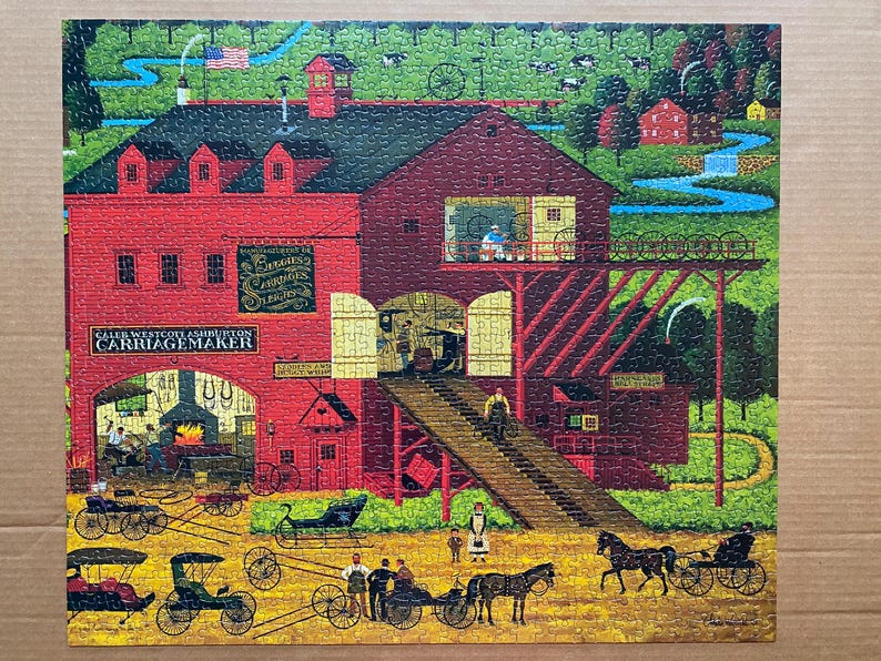 Charles Wysocki Americana Jigsaw Puzzle Caleb's Buggy Barn Made in USA ...
