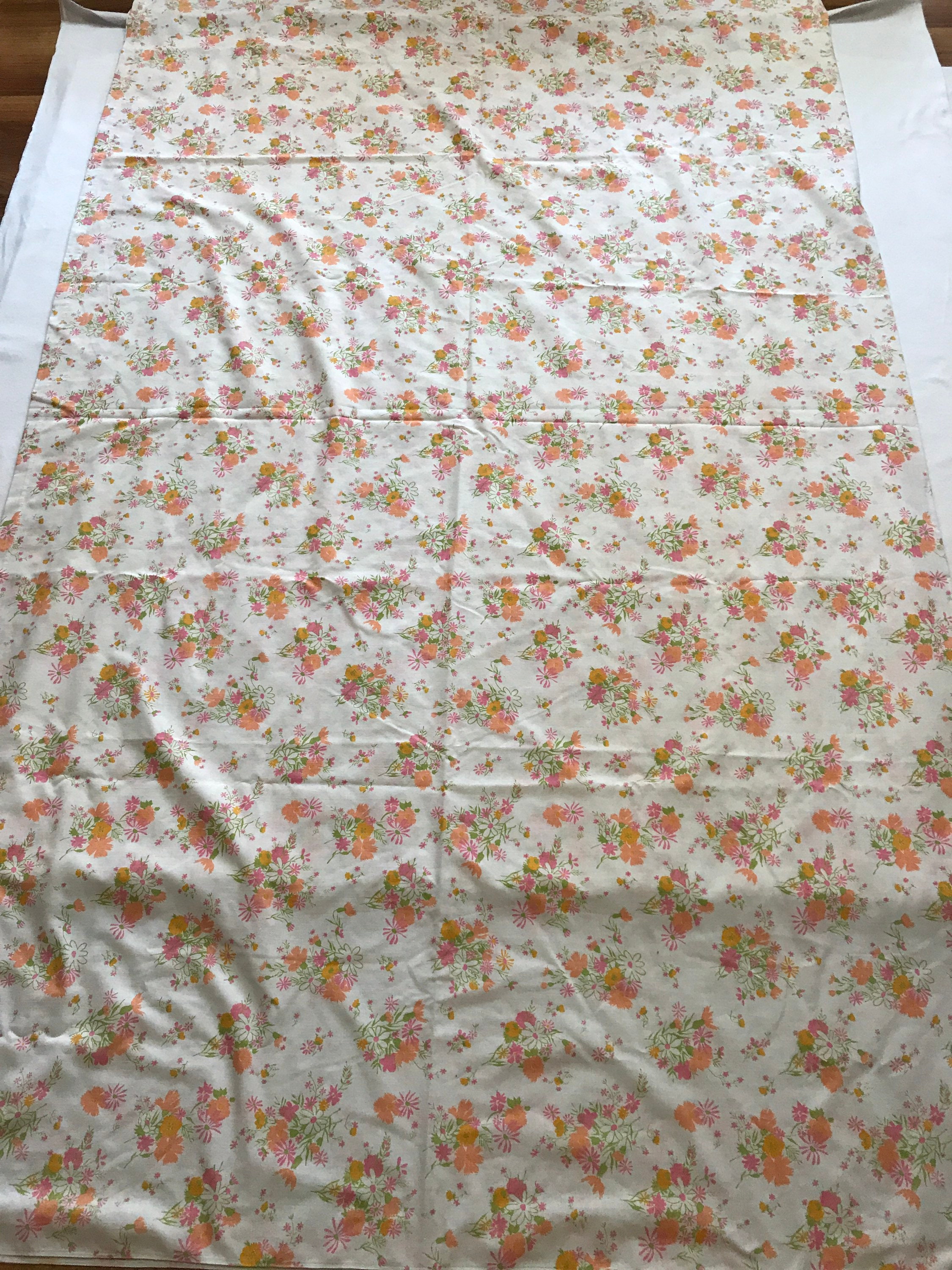 Beautiful Flower Power Double Full Flat Sheet Floral Vintage | Etsy