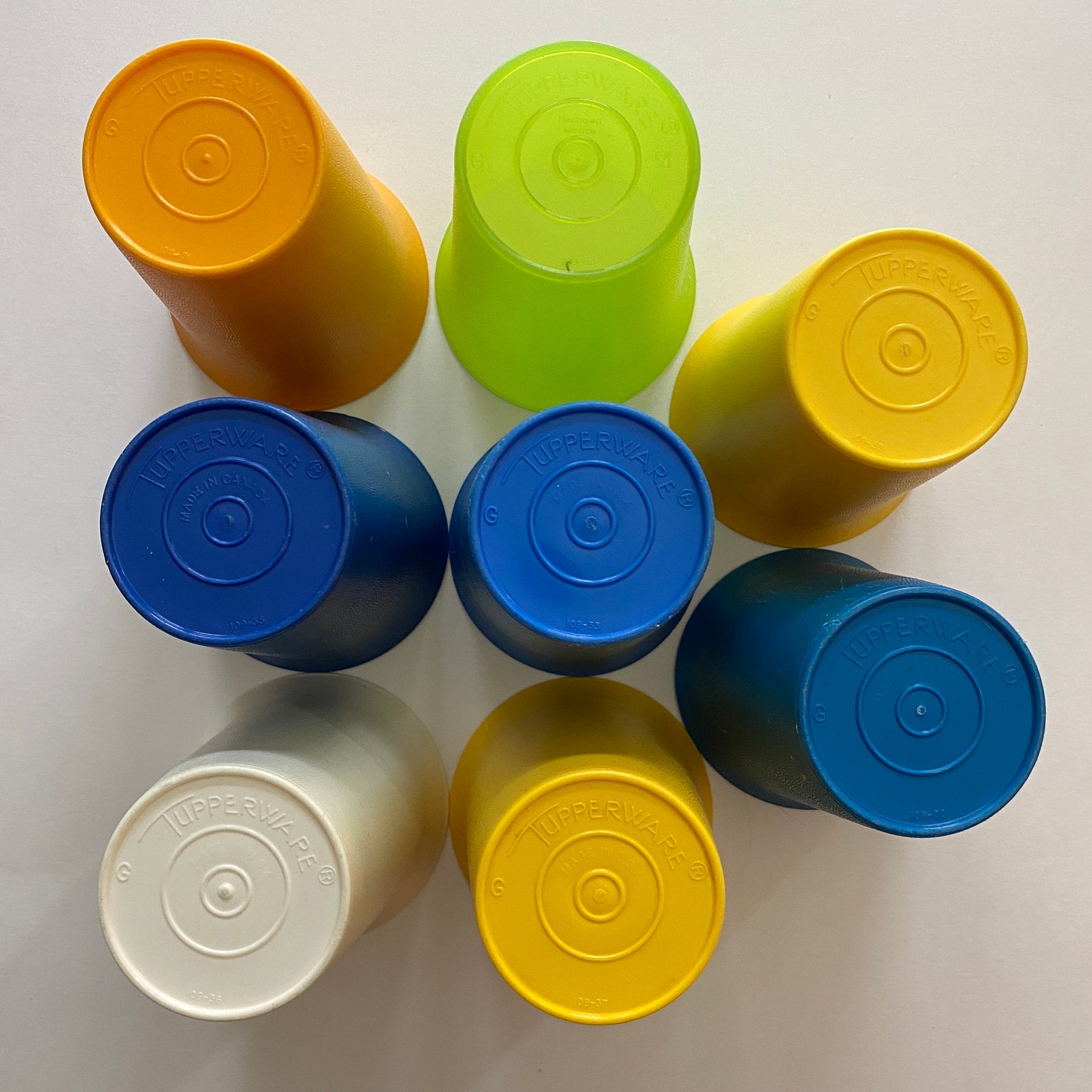 Vintage Tupperware Plastic Tumbler Cups Retro Kitchen Kitsch Yellow ...