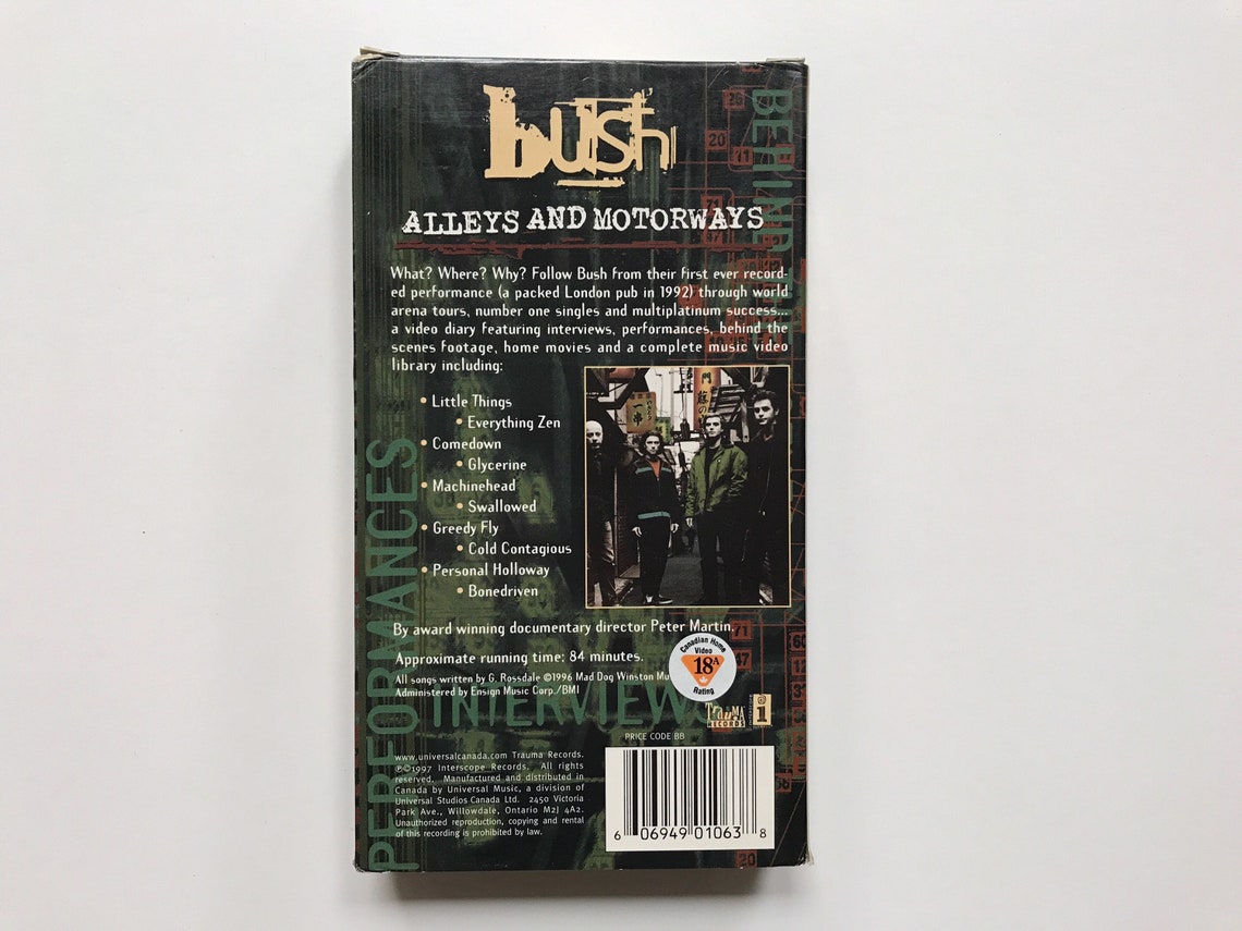 1997 Bush Alleys and Motorways VHS Video Tape Tested Working | Etsy