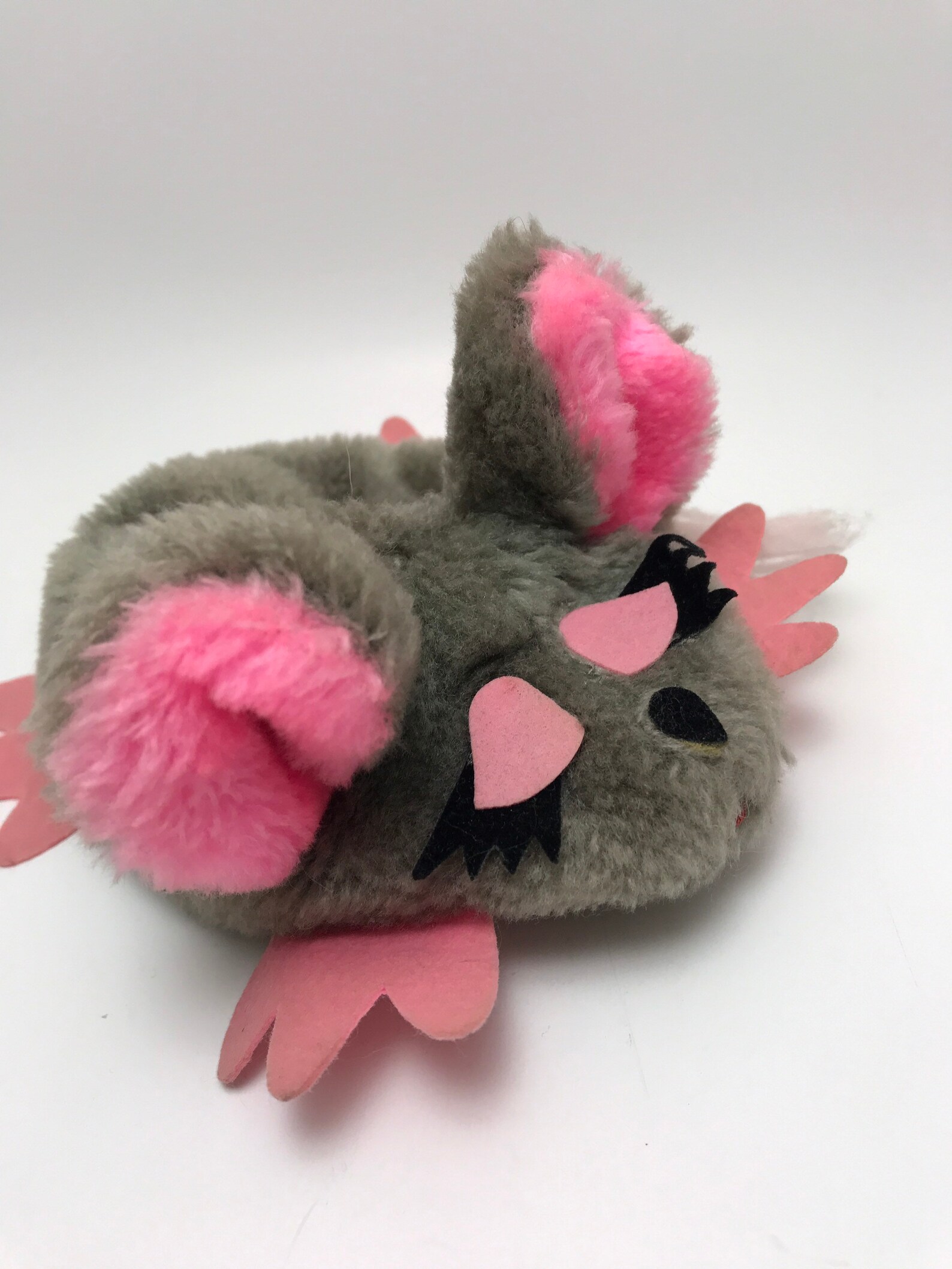 Plush Mouse Stuffed Animal Bean Bag Toy Grey and Pink Adorable - Etsy