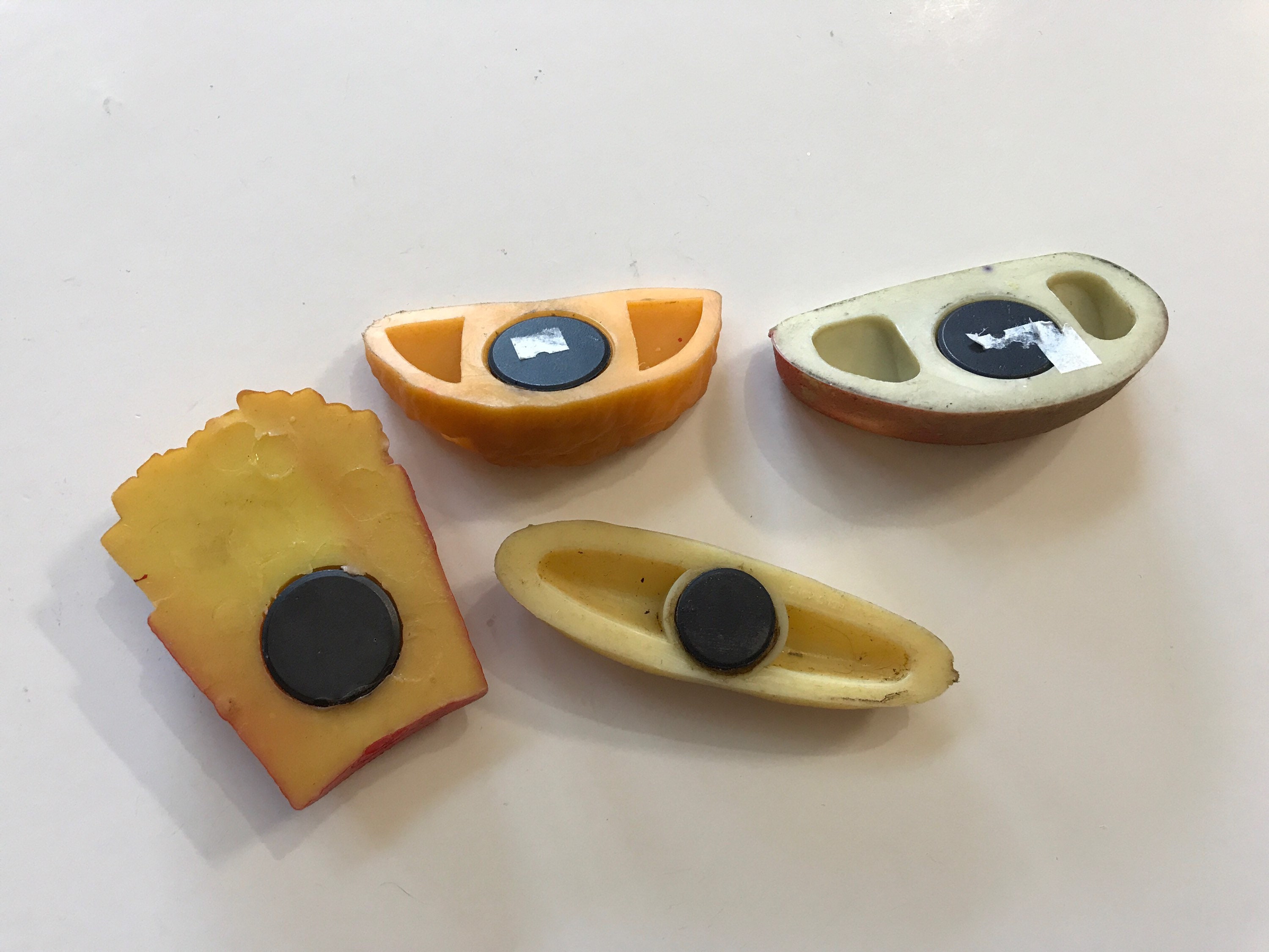 Vintage Realistic Food Fridge Magnets Orange Apple Slice Bread - Etsy ...