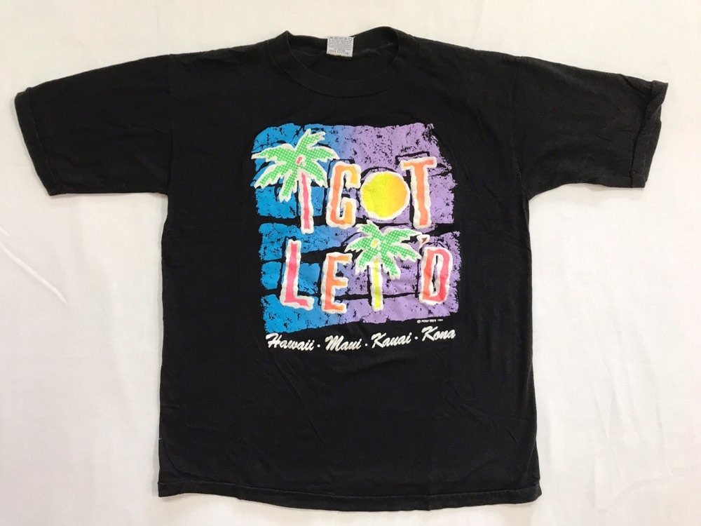 Vintage Unisex Tshirt I Got Leid in Hawaii Neon Guys | Etsy