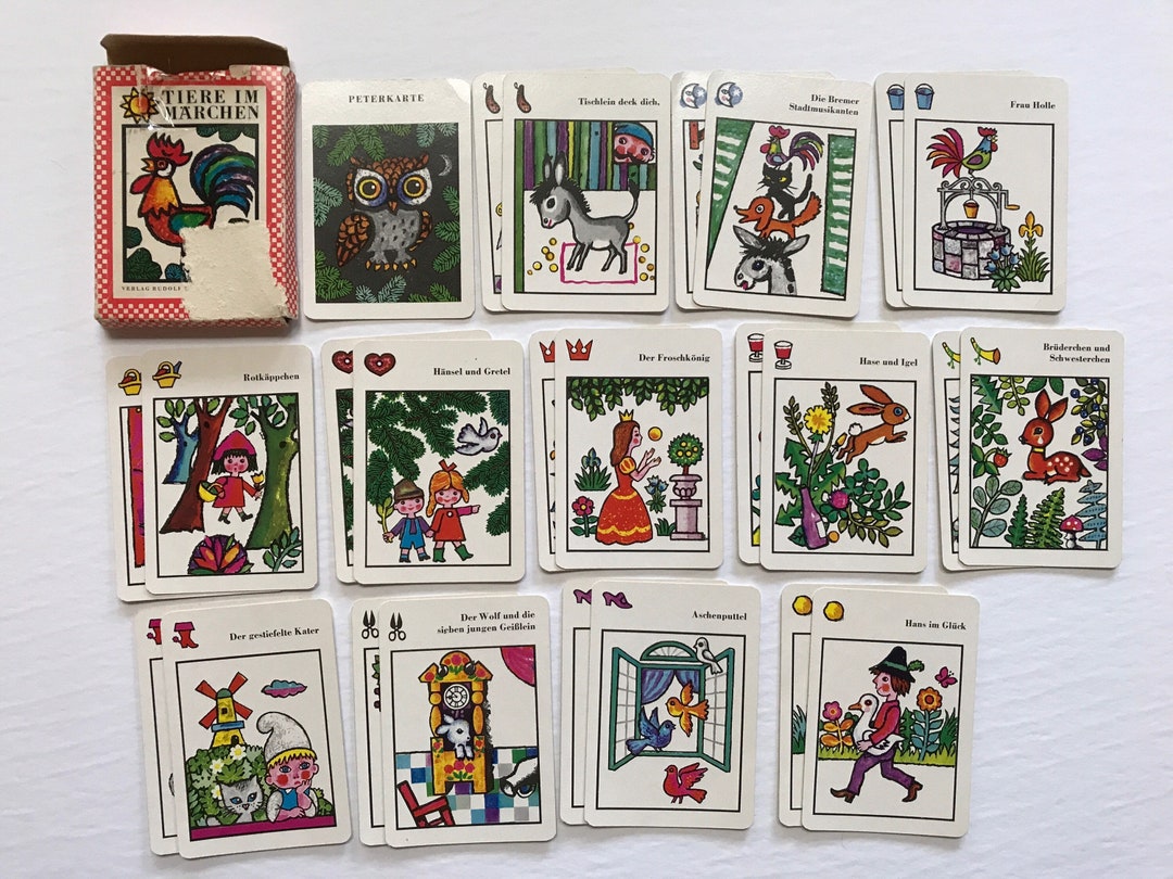 RARE Tiere Im Märchen Playing Cards Set Complete Set Kids Games Paper ...