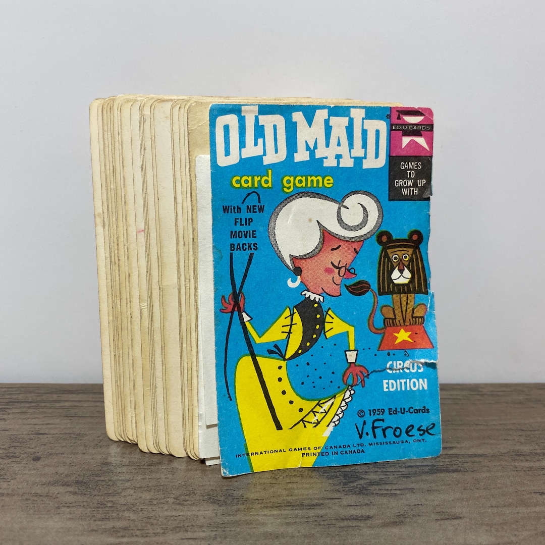 Old Maid Playing Cards Set Edu Cards Complete Set Circus Edition Made ...