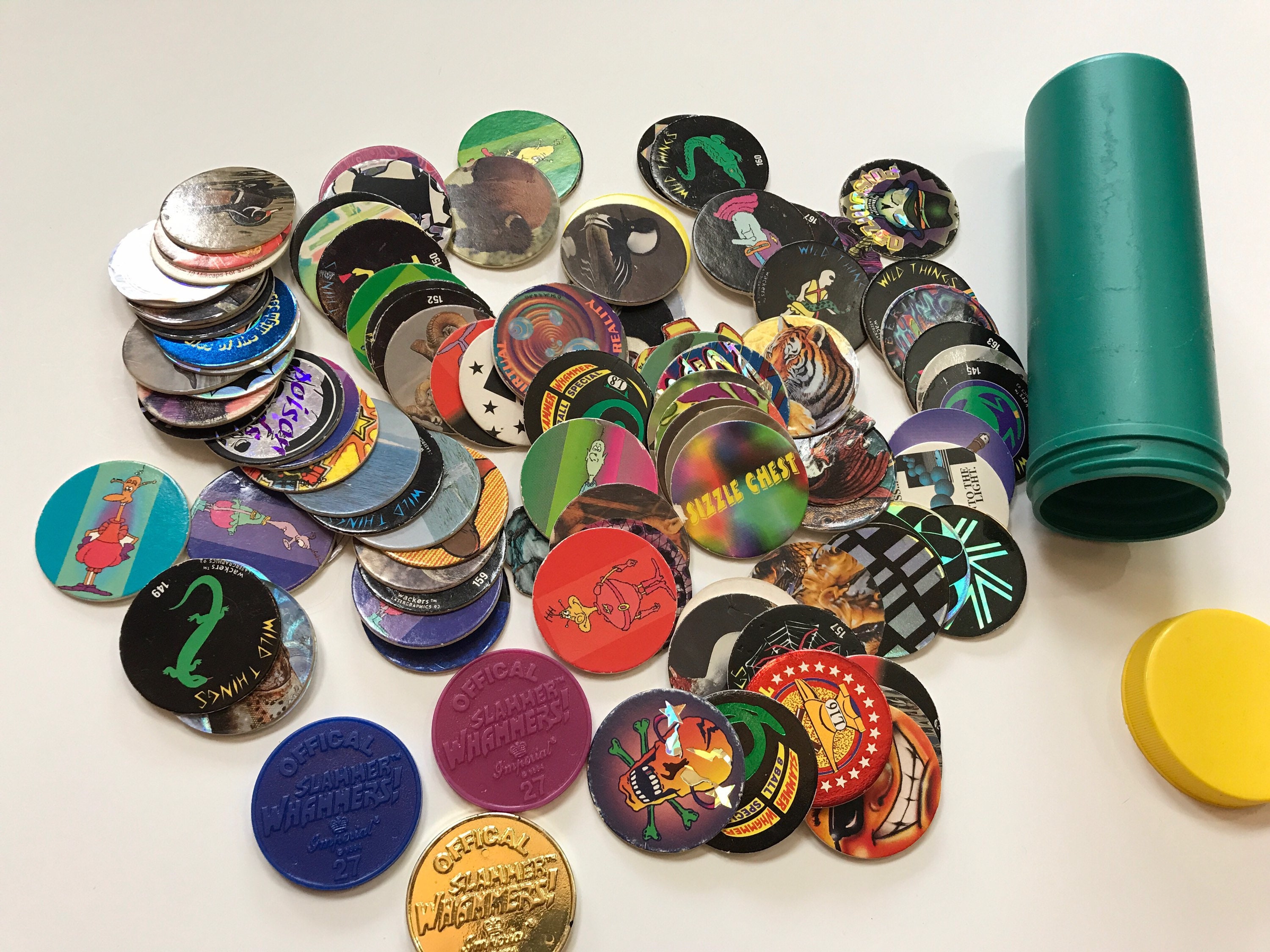 1990s Blank Back Pogs in Collector Tube 3 Limited Edition | Etsy