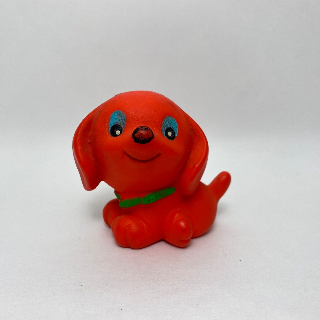 Vintage Daviu Mini Red Dog Figure Made in Spain Foamy Rubber Toy RARE ...