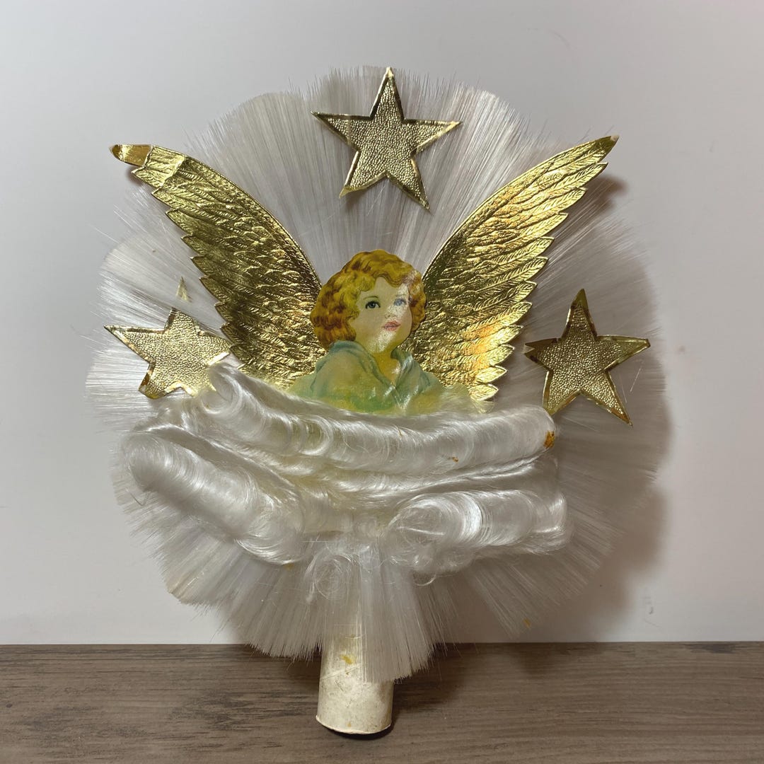 Vintage Angel Hair Tree Topper Christmas Xmas Holiday Ornament - Etsy
