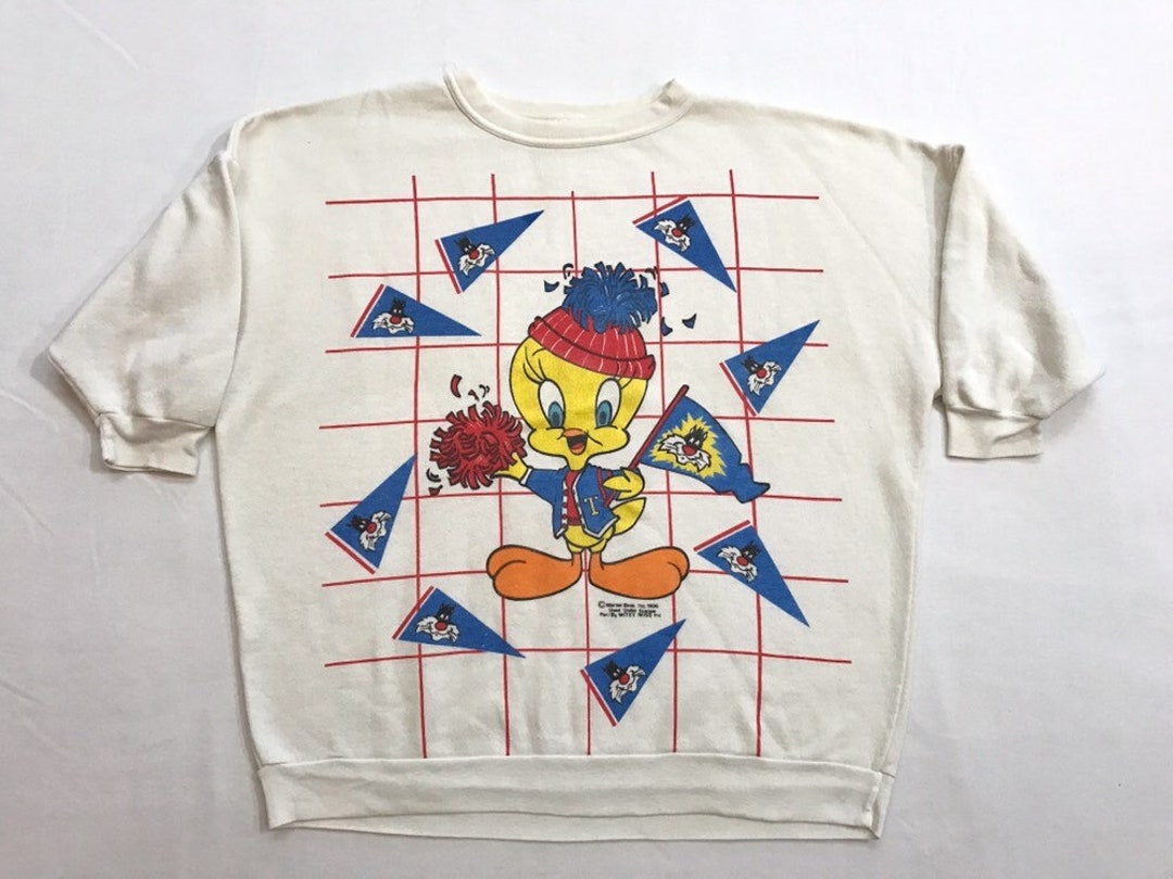 1986 Tweety Bird Looney Tunes Sweatshirt Ladies Size M/L Cheerleader - Etsy