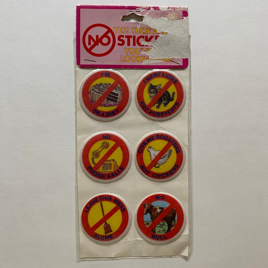 Vintage N0 Stickers by Imperial 1983 Puffy Stickers No Bull Lions Not ...