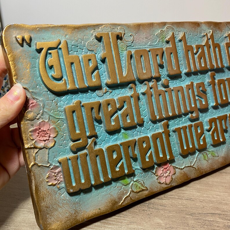 1920s A.E. Mitchell Bible Quote Wall Plaque Metal Alloy Los Angeles ...