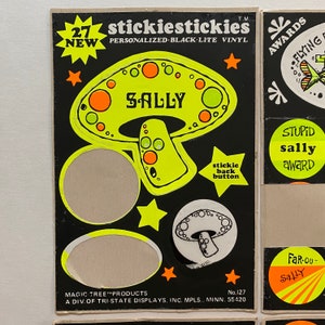 Black Light Stickers for Sally 1970s Collectible Groovy Flower Power - Etsy