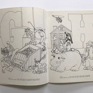 Vintage ABC Coloring Book Retro 70s Kids Children Colour Pages Richard ...