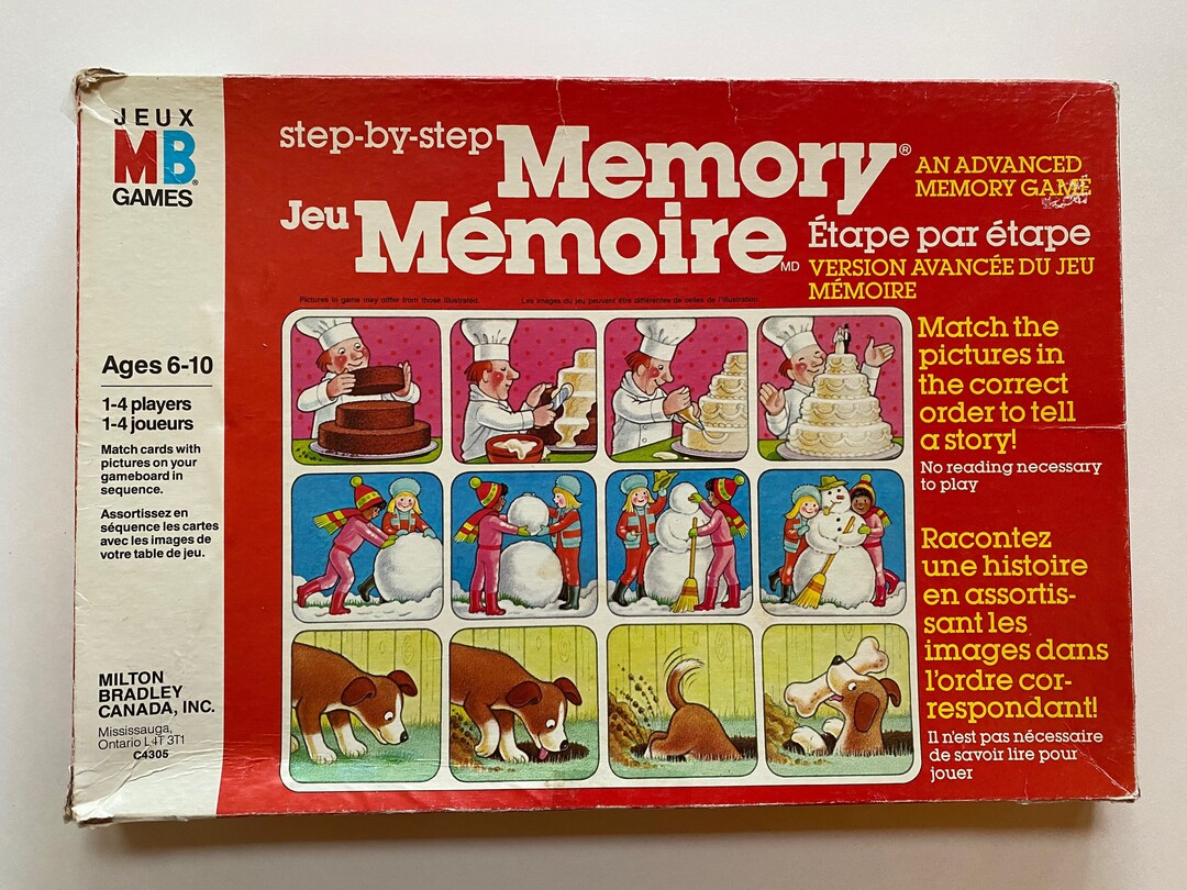 Vintage Step by Step Memory Card Matching Game Night Family Game Match ...