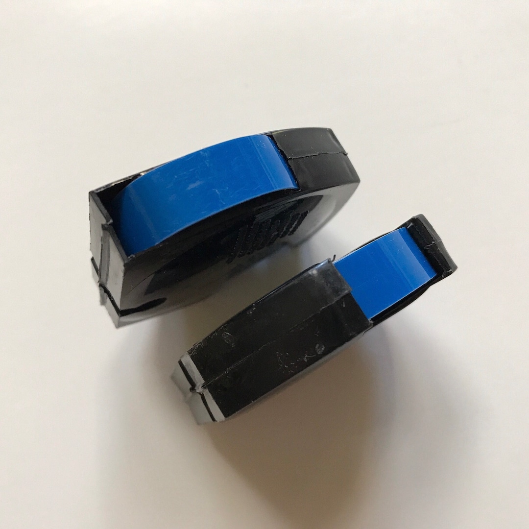 Vintage Dymo Label Maker Embossing Tape in Shiny Blue 2 Rolls Retro 70s ...