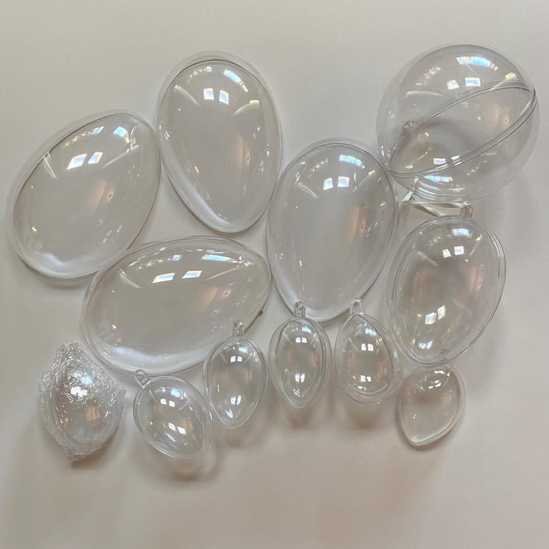 Plastic Craft Domes for Mixed Media Projects Easter Eggs Ornament Molds ...