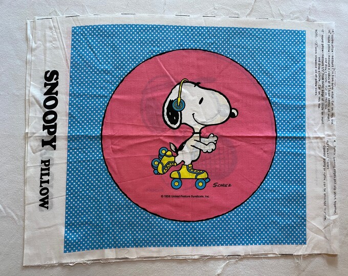 Snoopy Pillow Cut N Sew Fabric Panel Crafting Sewing Pillow Making ...