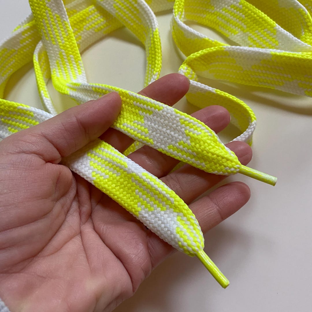 Jumbo Shoelaces Wide Fat Laces Dual Color Neon Yellow 1980s - Etsy