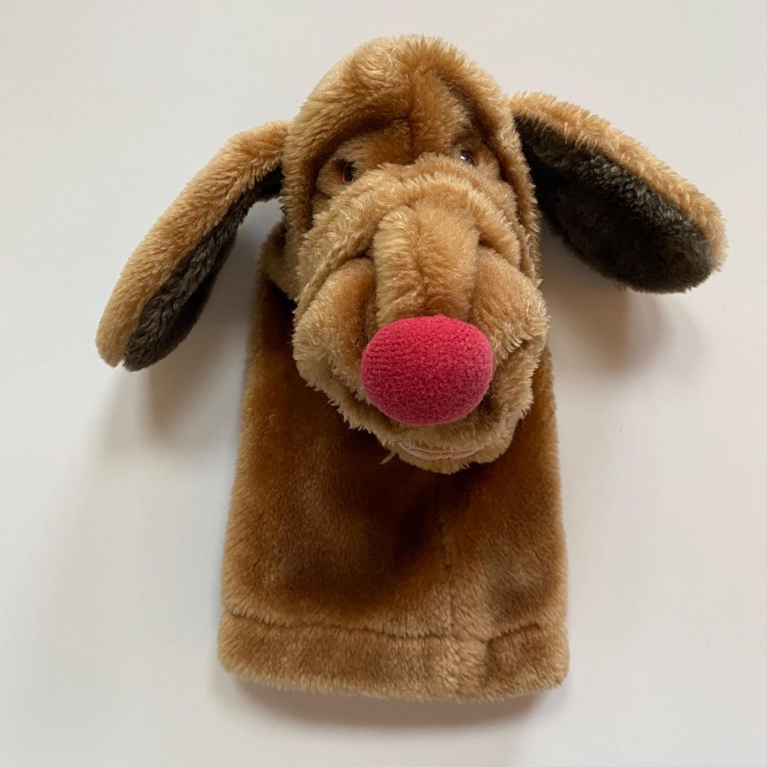 1980s Wrinkles Dog Hand Puppet Brown Ganz Bros 80s Kids Toy Plush ...