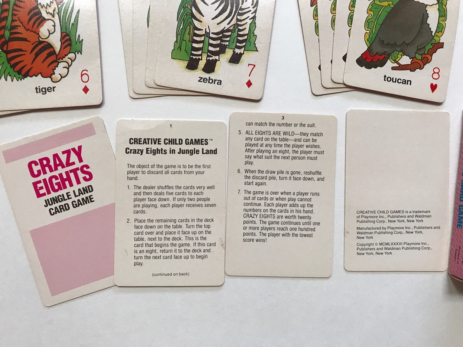 1990s Crazy Eights Playing Cards Complete Set Jungle Animals - Etsy