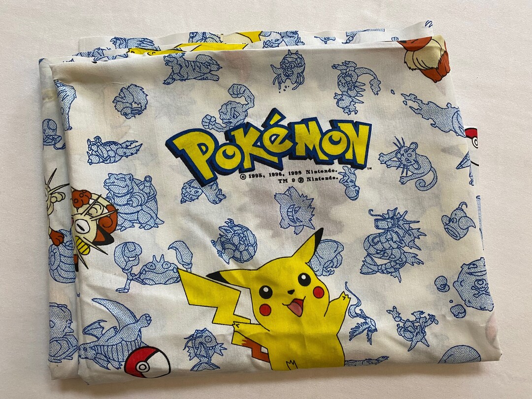 Pokemon Twin Flat Sheet Nintendo Collectible Character Linens Bedding ...