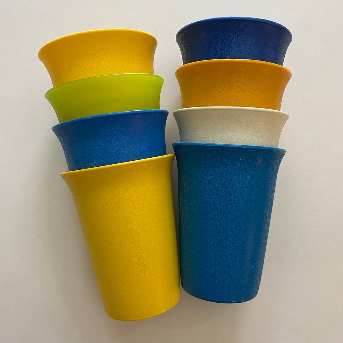 Vintage Tupperware Plastic Tumbler Cups Retro Kitchen Kitsch Yellow ...
