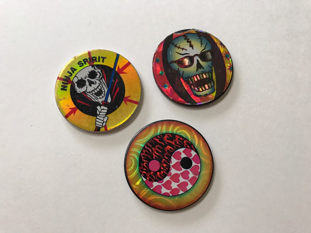 1990s Pog Slammers Heavy Metal Unofficial Skulls Poison Magic - Etsy