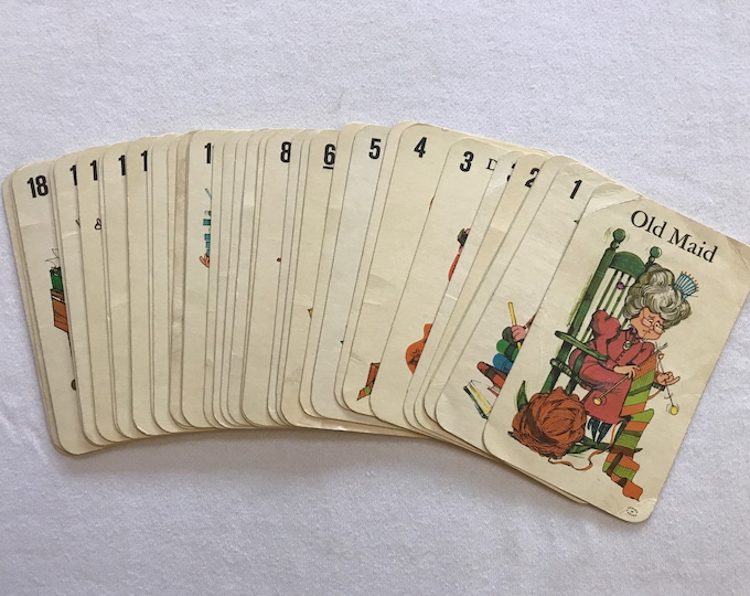 60s or 70s Jumbo Old Maid Playing Cards Set Kids RARE Game Paper ...