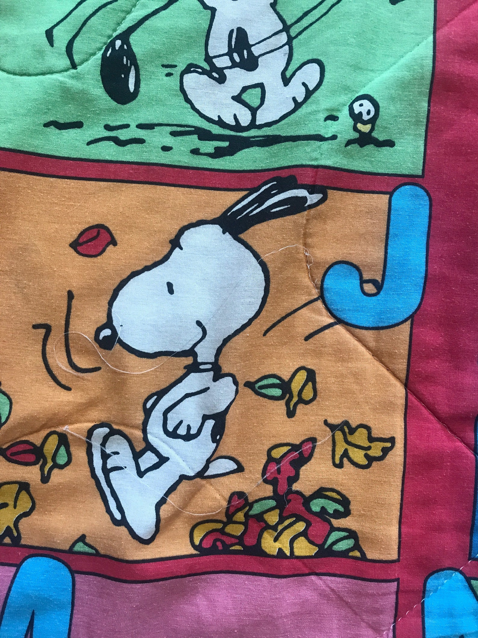 Snoopy Peanuts Twin Comforter Blanket Retro RARE HTF Alphabet - Etsy